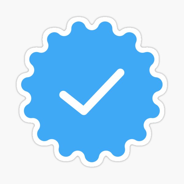 "verified blue tick" Sticker by ohsomenerd | Redbubble