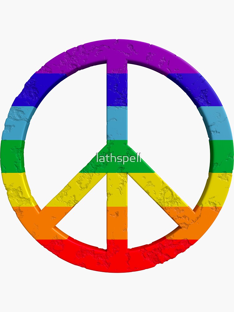 "CND Peace Logo Rainbow" Sticker by lathspell | Redbubble