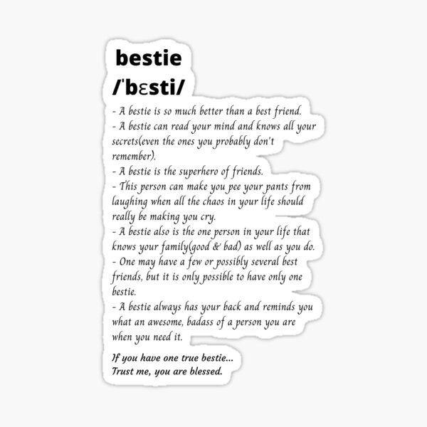 Definition Of Bestie Sticker By Soclassy Redbubble definition-of-bestie-sticker-by-soclassy-redbubble