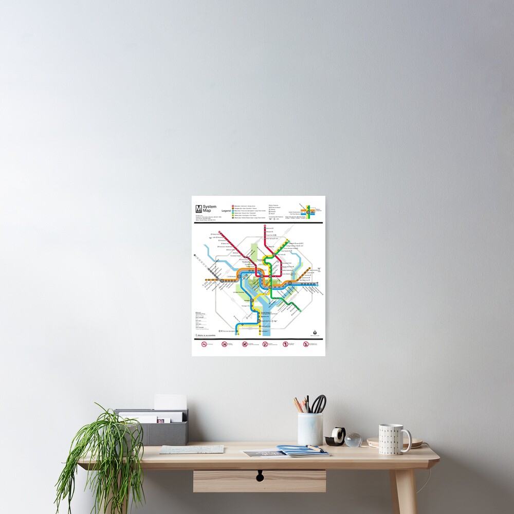 "Washington DC Metro Map Silver Line" Poster for Sale by LovakiTarebio ...