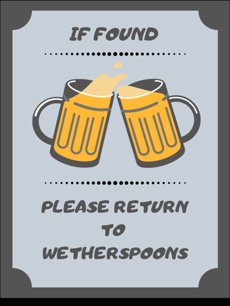 "Wetherspoons T-Shirt Funny Novelty Gift Classic T-Shirt" Greeting Card ...