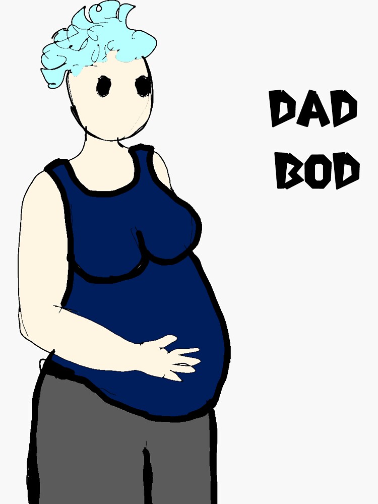 "Dad bod" Sticker by Wizardlordbriar | Redbubble