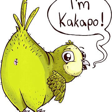 "Cute Kakapo - the fat parrot from New Zealand" Sticker by DerHolle ...
