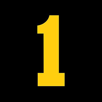"Number 1, Yellow one, Sports number 1" Sticker for Sale by ...