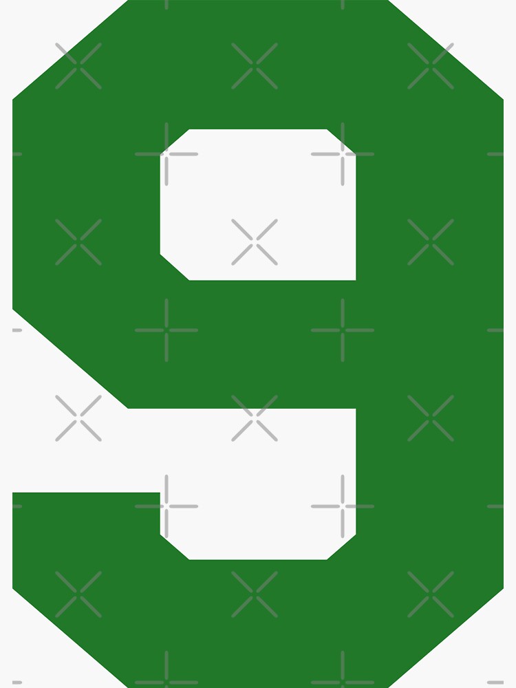 "Number 9, Green nine, Sports number 9" Sticker for Sale by ...