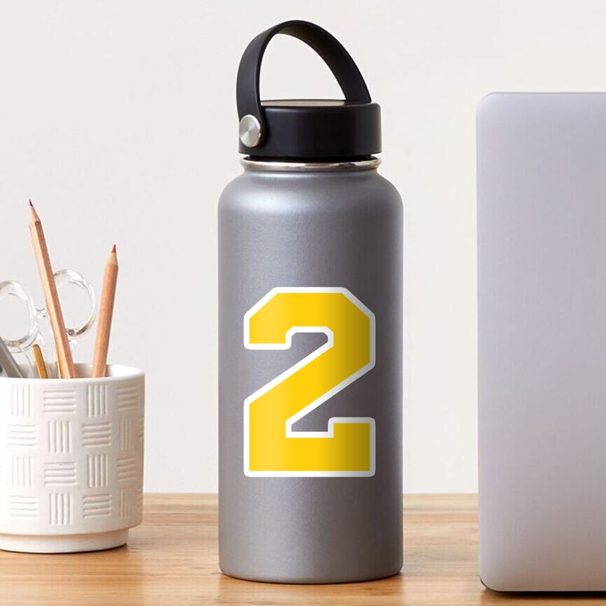 "Number 2, Yellow two, Sports number 2" Sticker by TheCultStuff | Redbubble