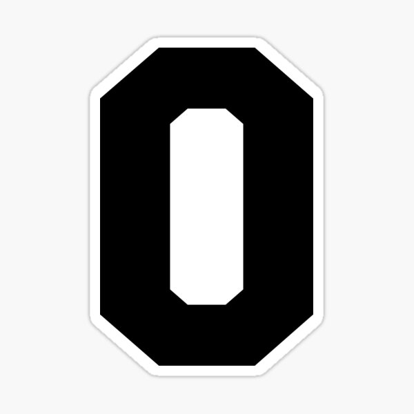 Pegatina «Alfabeto, Negro O, Deportes letra O» de TheCultStuff | Redbubble