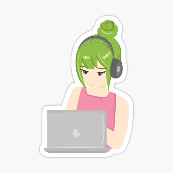 "Gamer Girl Anime Nods" Sticker by dorenspl | Redbubble