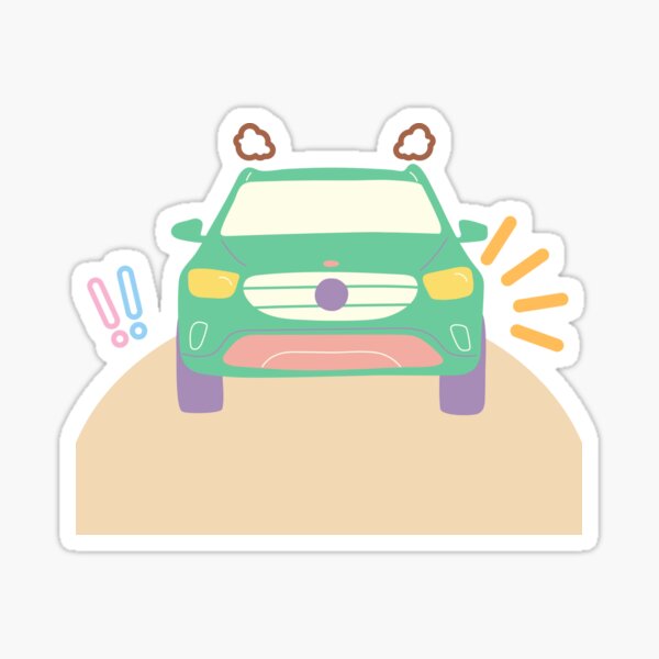 "cartoon car and cute" Sticker by CRE8WONDER | Redbubble