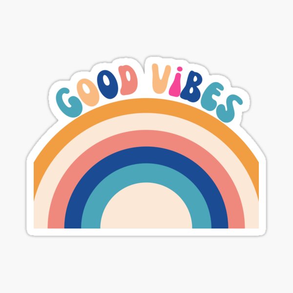"Good Vibes Rainbow sticker" Sticker by Kailouprints | Redbubble