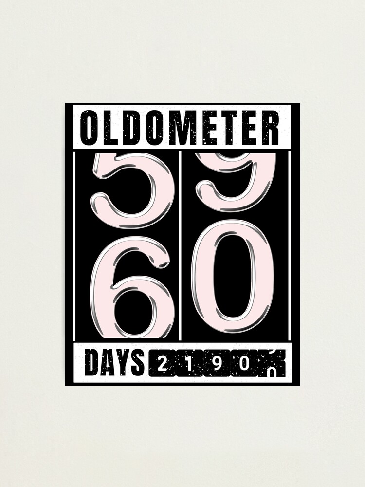 "Oldometer Kilometerzähler 60 Geburtstag (Geschenk zum 60. Geburtstag ...