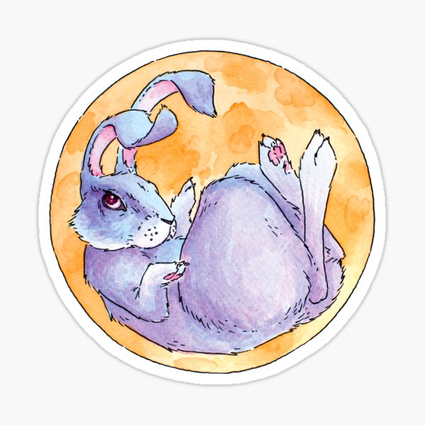 "Moon Rabbit" Sticker for Sale by abismoscopio | Redbubble
