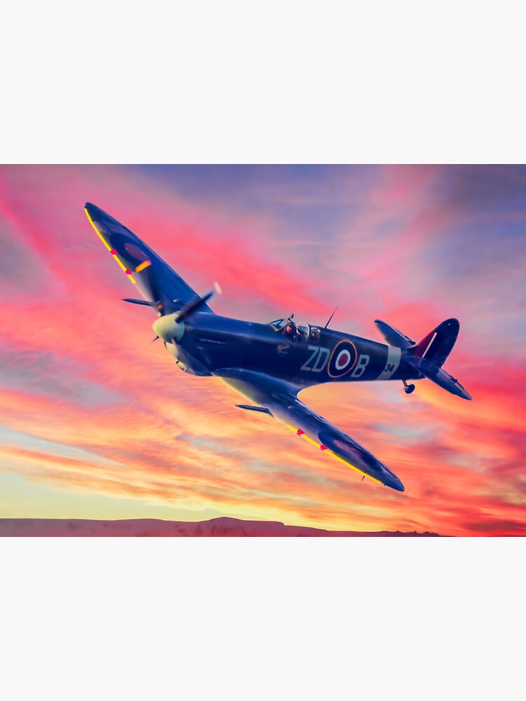 "Spitfire flypast at sunset" Sticker by marshalsw007 | Redbubble