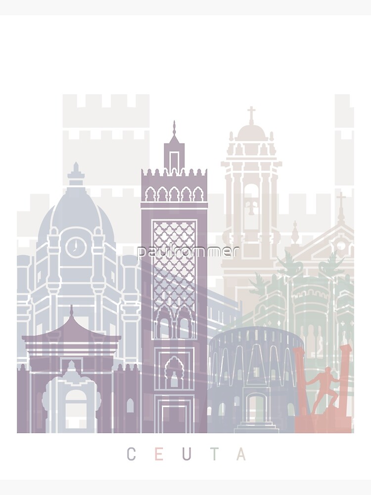 "CEUTA SKYLINE POSTER PASTEL" Poster for Sale by paulrommer | Redbubble