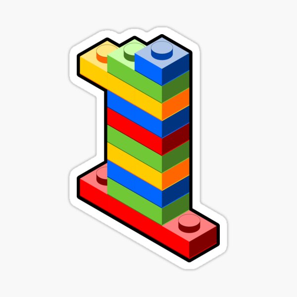 "Number 1 Number 1 - block building block" Sticker for Sale by der-faun ...