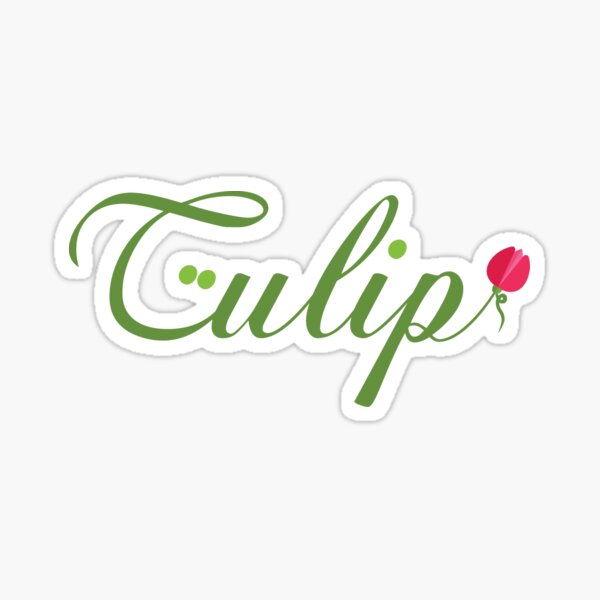 "Tulip calligraphy with flower" Sticker for Sale by Gold-28 | Redbubble