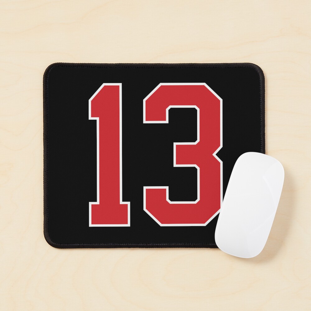 "Sports Number 13, red black color lucky sport thirteen" Sticker for ...