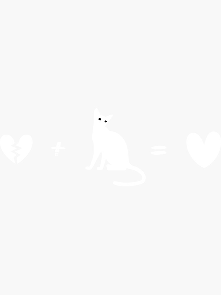 Pegatina «El gato cura el corazón roto para los amantes de los gatos ...