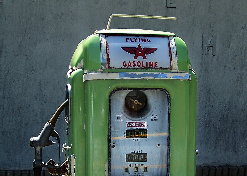 "Vintage Flying A Gasoline Pump" by javidano | Redbubble