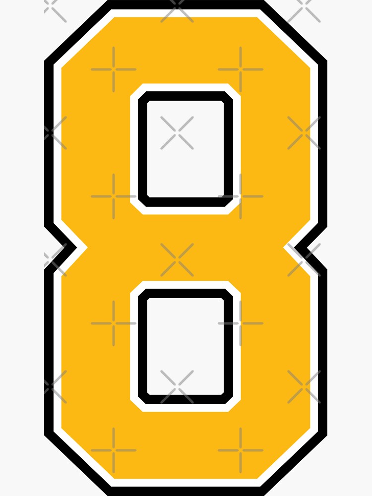 "Yellow Number 8 lucky sports jersey eight" Sticker by HeavyStyle ...