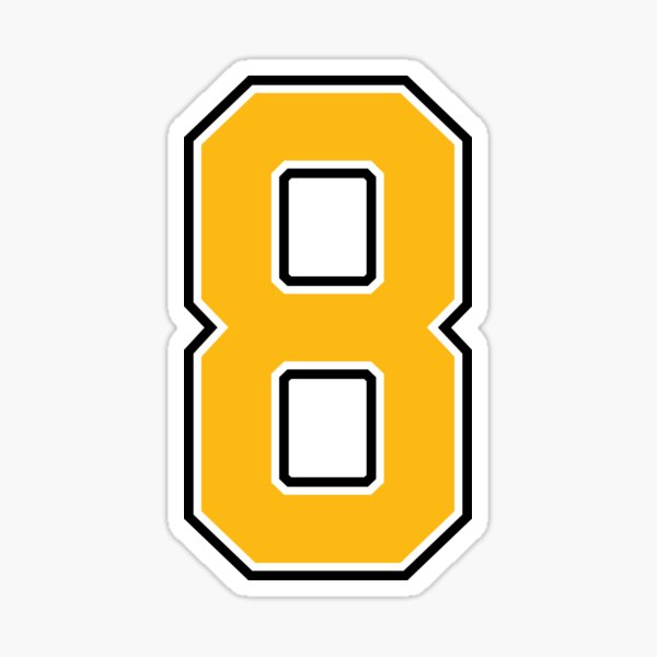 "Yellow Number 8 lucky sports jersey eight" Sticker by HeavyStyle ...