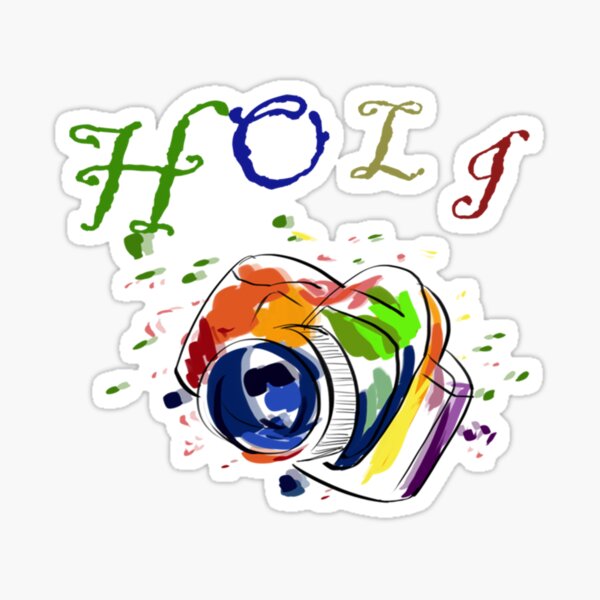 "Camera Happy Holi " Sticker by ColorSpace-Pro | Redbubble