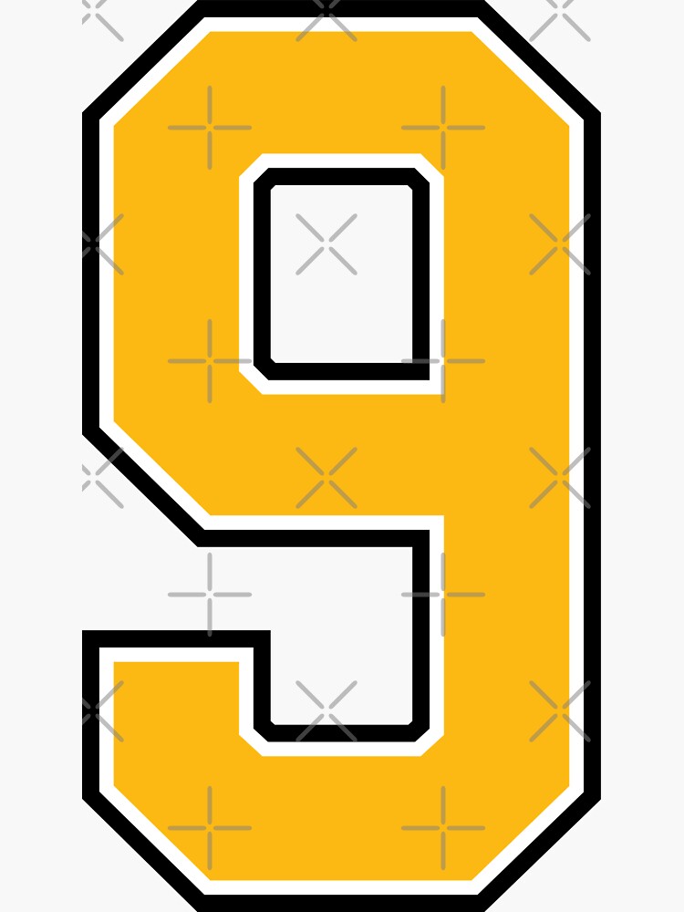 "Yellow Number 9 lucky sports jersey nine" Sticker by HeavyStyle ...