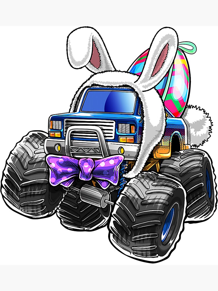 "Happy Easter Monster Truck Easter Bunny Costume and Egg Boys " Magnet ...
