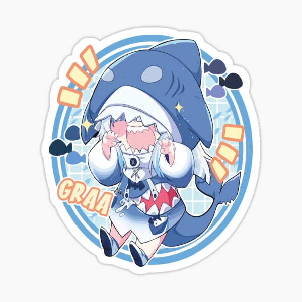 "Cute gawr gura- Hololive" Sticker by Blood-of-GHOST | Redbubble