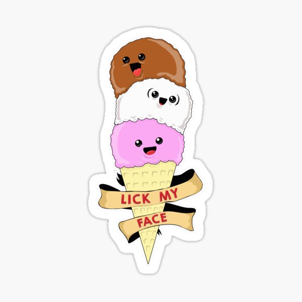 "Lick My Face!" Sticker by ToruandMidori | Redbubble