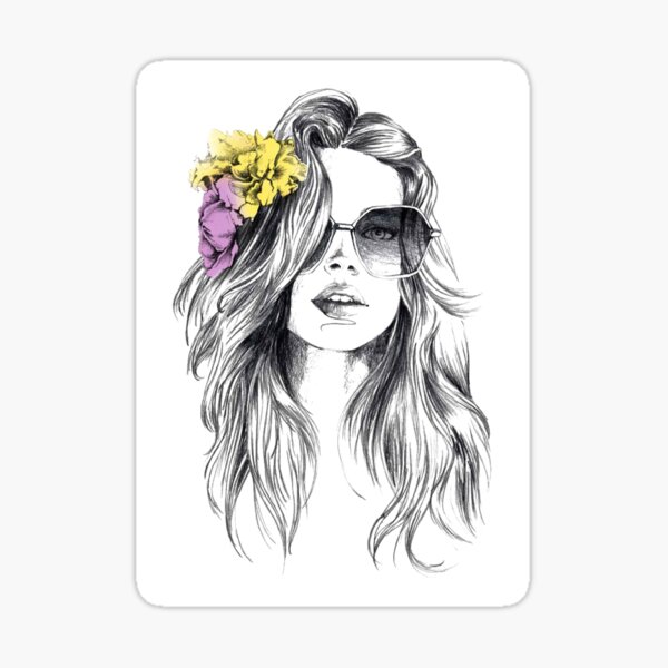"Beautiful Girl Art" Sticker by RMelissart | Redbubble