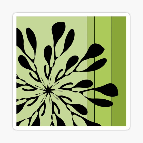 "Groovy botanical hippie illustration" Sticker by MittAtelier | Redbubble