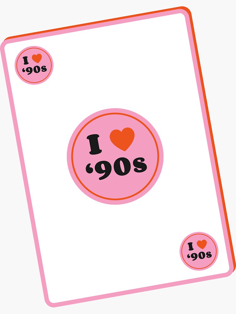 "Graphic Playing Card I Love Heart 90's" Sticker for Sale by ...
