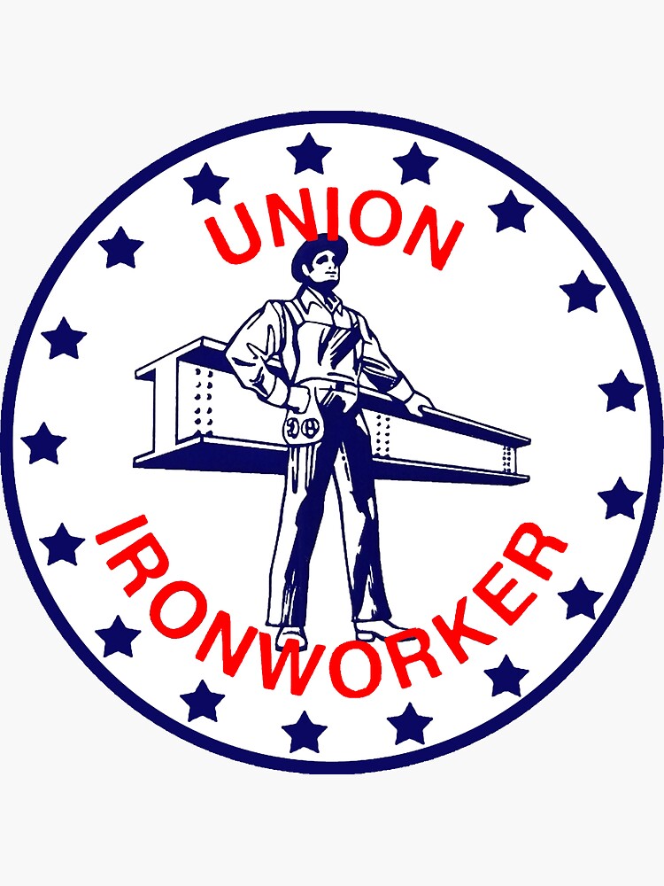 "Union iron workers " Sticker for Sale by 1guy1girl | Redbubble