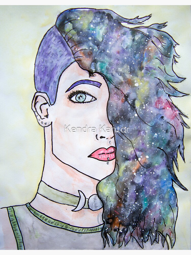 "Galaxy Girl" Sticker for Sale by KendraJKantor | Redbubble