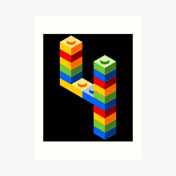 "Number 4 number 4 - block building block" Art Print by der-faun ...