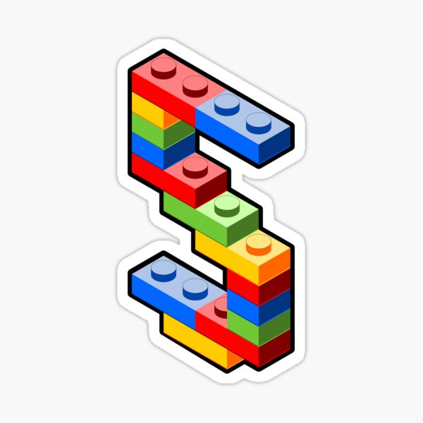 "5 number 5 - block building block" Sticker by der-faun | Redbubble