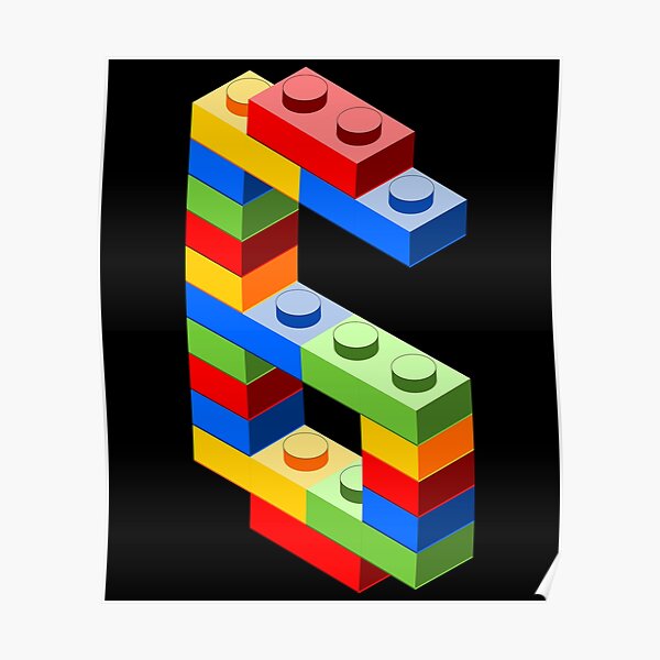 "Number 6 number six - block building block" Poster for Sale by der ...