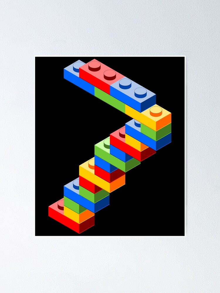 "Number 7 number seven - block building block" Poster by der-faun ...