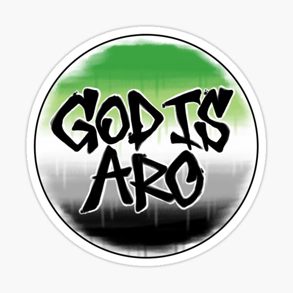 "God Is Aro" Sticker by Queen-Slushi | Redbubble