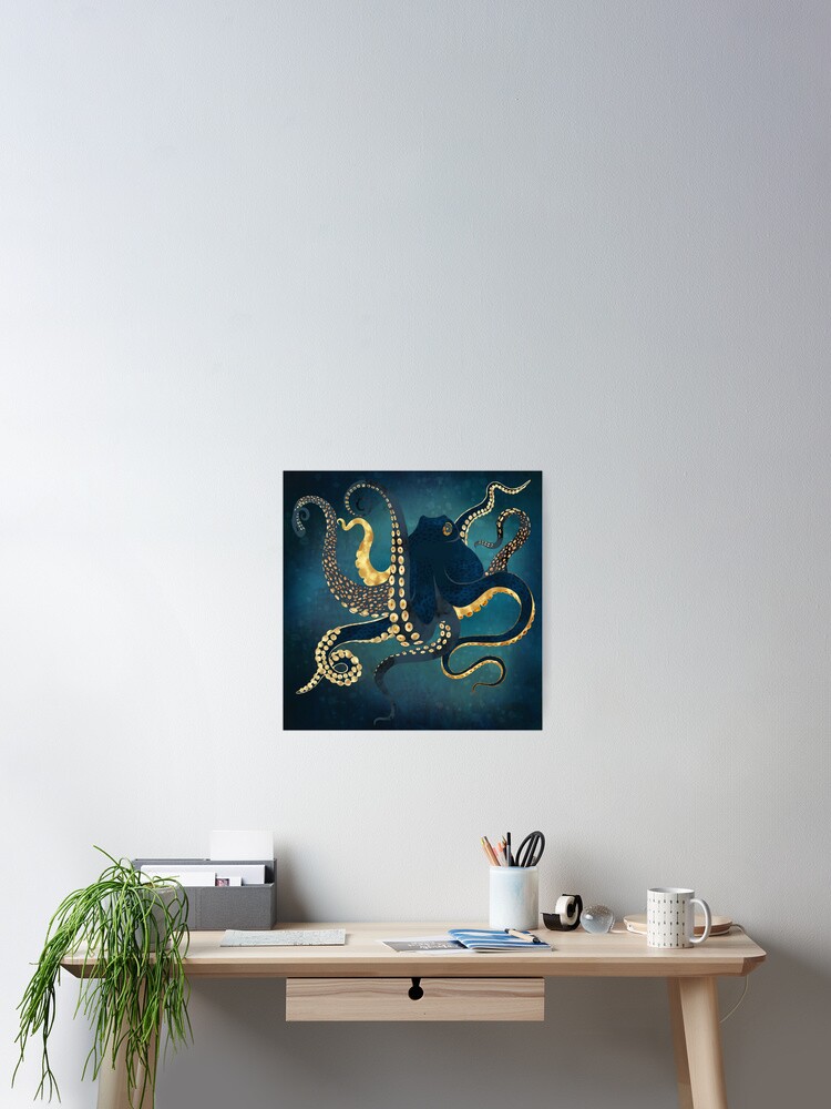 "Metallic Octopus IV" Poster for Sale by spacefrogdesign | Redbubble