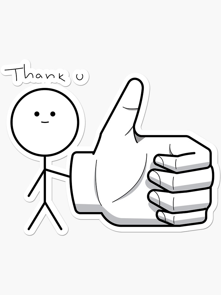 "Thank you stickman" Sticker for Sale by milocin | Redbubble