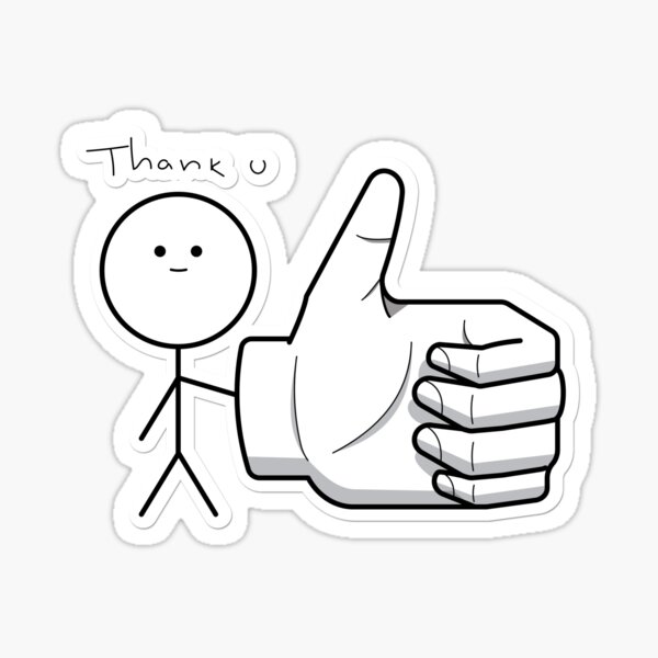 "Thank you stickman" Sticker for Sale by milocin | Redbubble