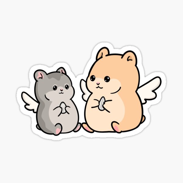 Cute hamster angel vinyl waterproof sticker Love sticker Animal sticker ...