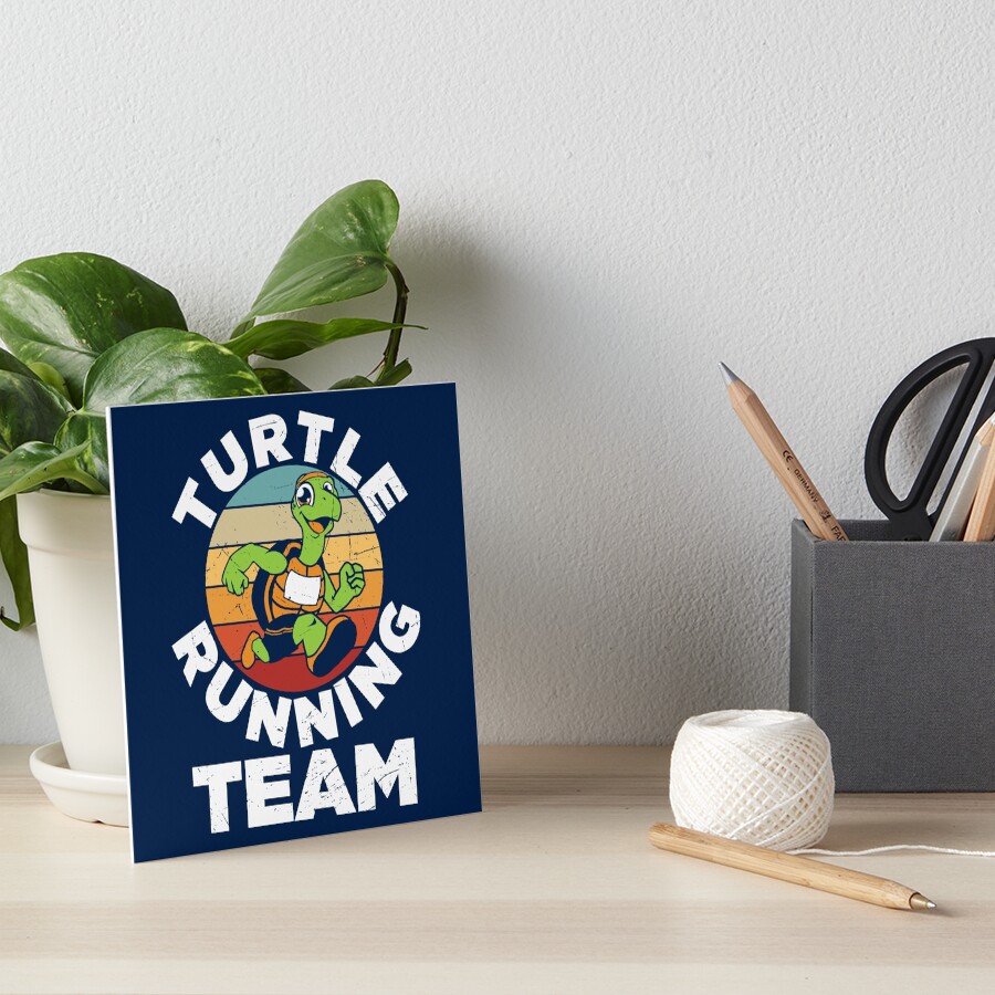 "Turtle Running Team | Funny Retro Running" Art Board Print by ...
