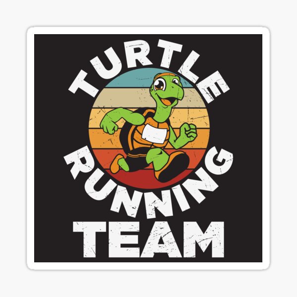 "Turtle Running Team | Funny Retro Running" Sticker for Sale by ...