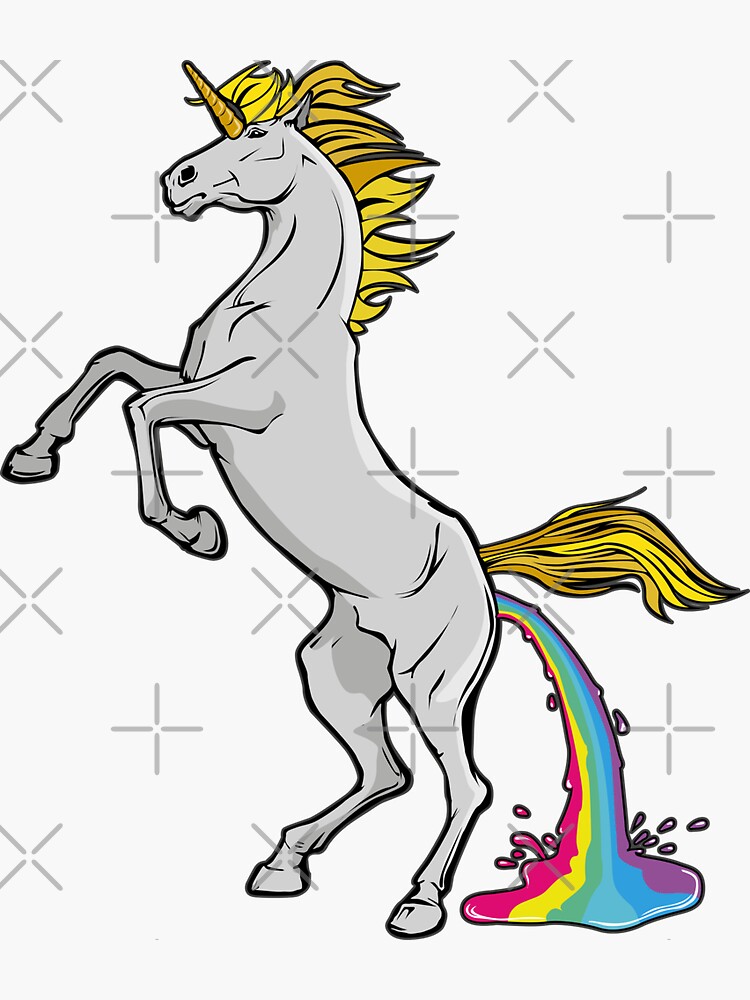"Unicorn Rainbow Poop" Sticker by rampad1 | Redbubble