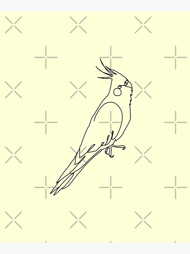 "Cockatiel bird outline" Poster for Sale by lonely-birdie | Redbubble