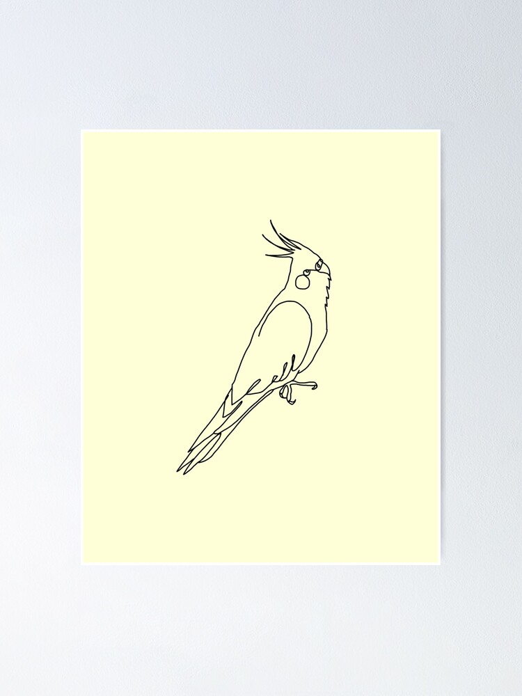 "Cockatiel bird outline" Poster for Sale by lonely-birdie | Redbubble