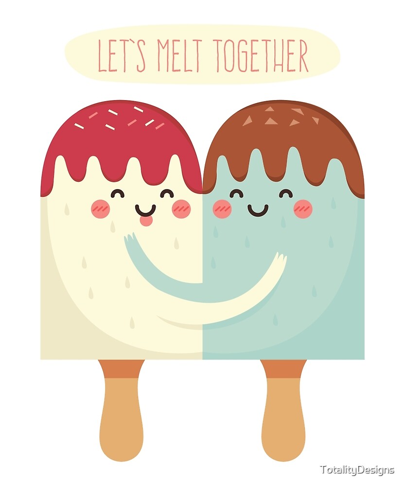"Let's Melt Together Cute Ice Cream Couple" by TotalityDesigns | Redbubble